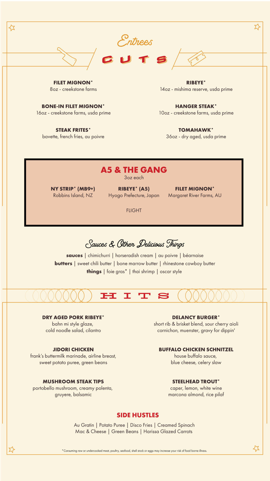 Diner Ross Menus - Spiegelworld