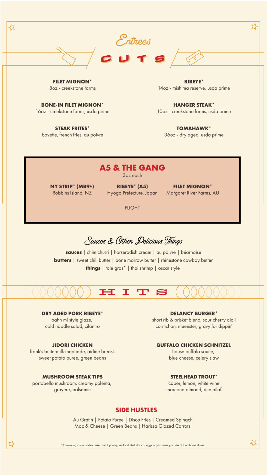 Diner Ross Menus - Spiegelworld