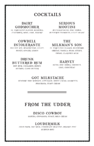 Cow Hide Menu - Spiegelworld