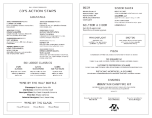 Ski Lodge Menus - Spiegelworld