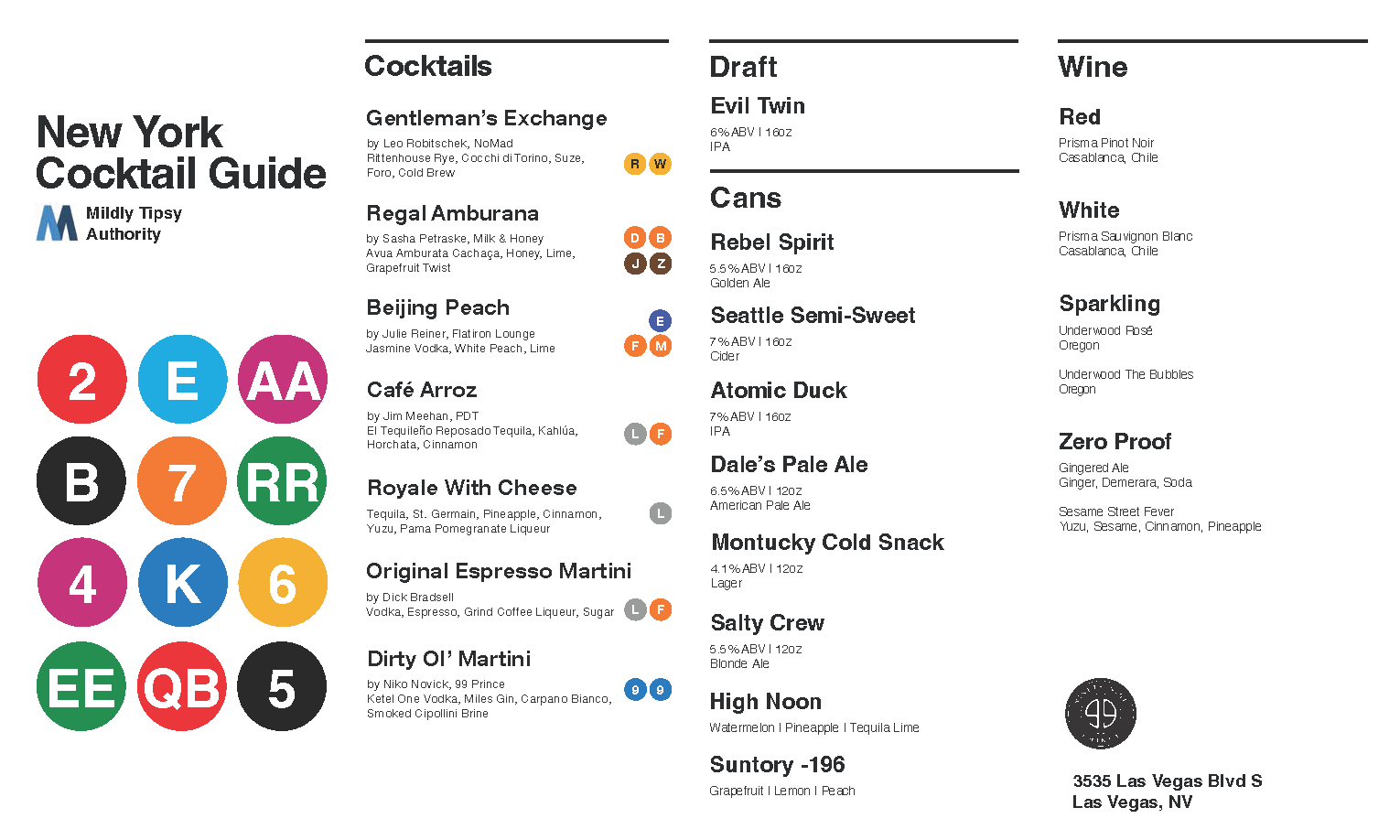 99 Prince Menu - Spiegelworld