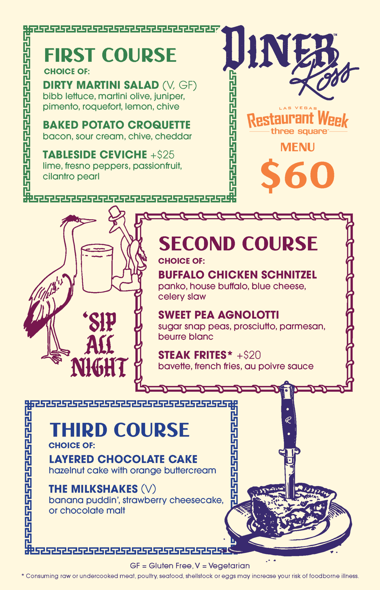 Diner Ross Menus - Spiegelworld